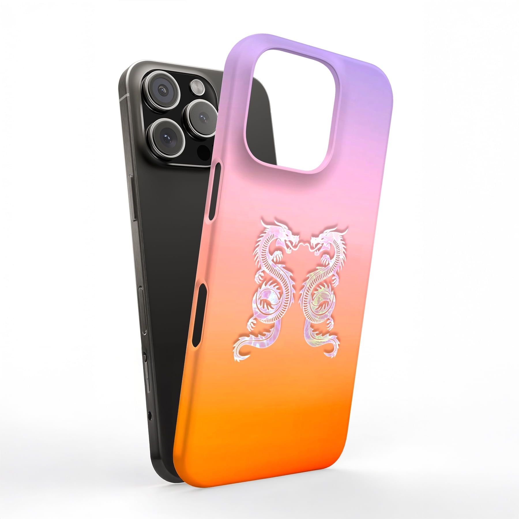 For Apple iPhone 8, Hard Shell Case, Dragon Pair Print, USA - Walmart.com