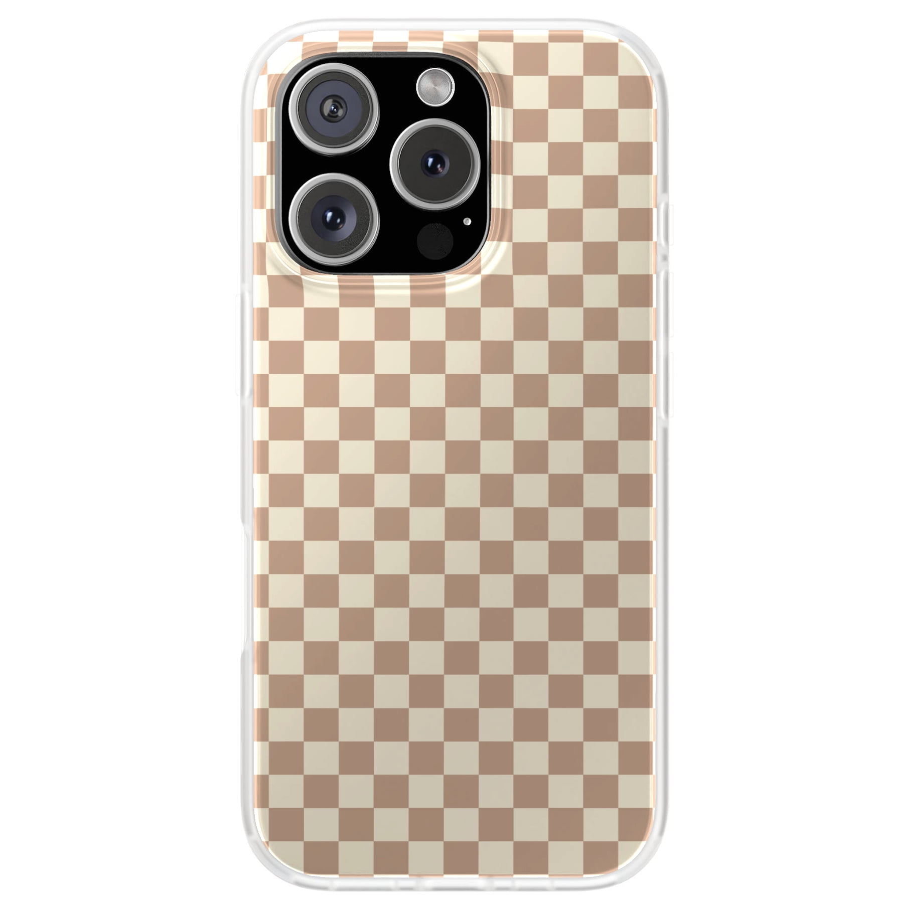 For Apple iPhone XS MAX, Soft Matte Case, Beige Gingham Print, USA ...