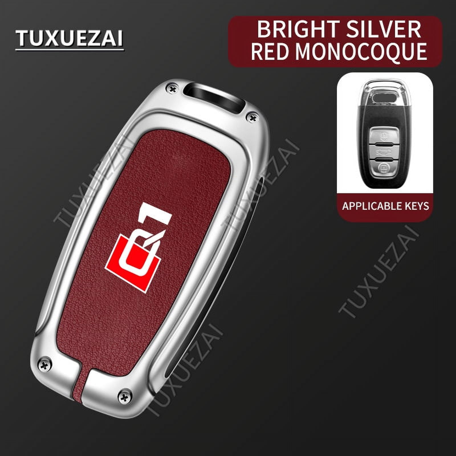 For Audi Q1 Key Cover Case Zinc Alloy Leather A style 3 buttons Car Key ...