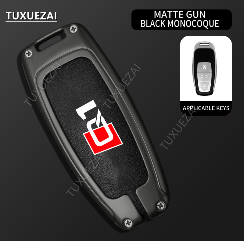 For Audi Q1 Key Cover Case Zinc Alloy Leather C style 3 buttons Car Key ...
