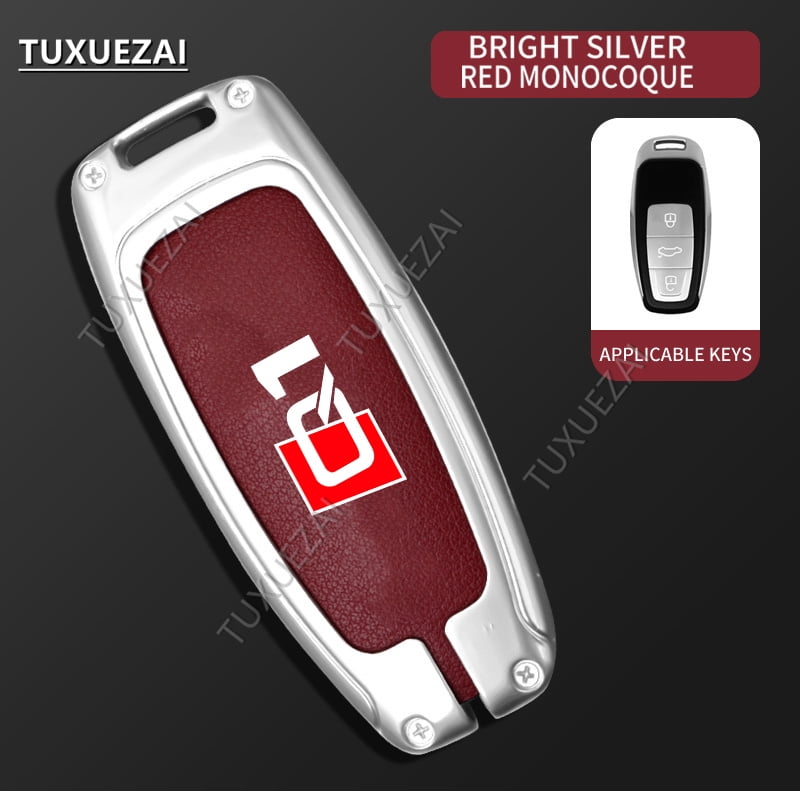 For Audi Q1 Key Cover Case Zinc Alloy Leather C style 3 buttons Car Key ...