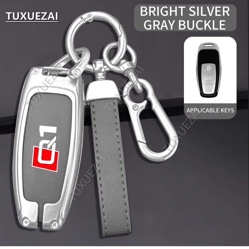 For Audi Q1 Key Cover Case Zinc Alloy Leather C style 3 buttons Car Key ...