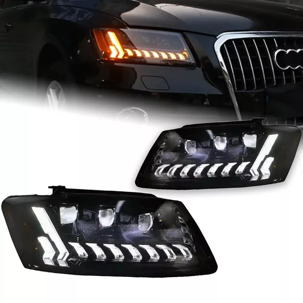 For Audi Q5 2008-2018 Headlights LED Front DRL Blue Start Up Animation ...