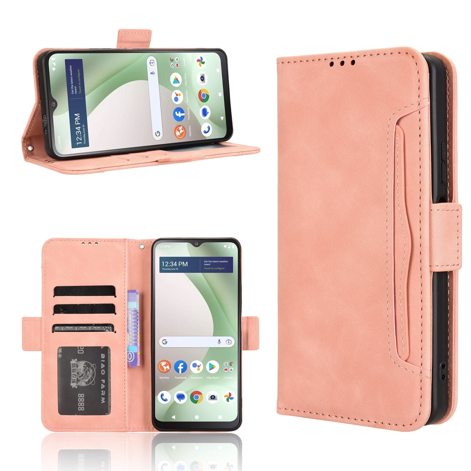 For BLU View 5/ View 5 4 Pro Wallet Case Magnetic Cover Photo Holder ...