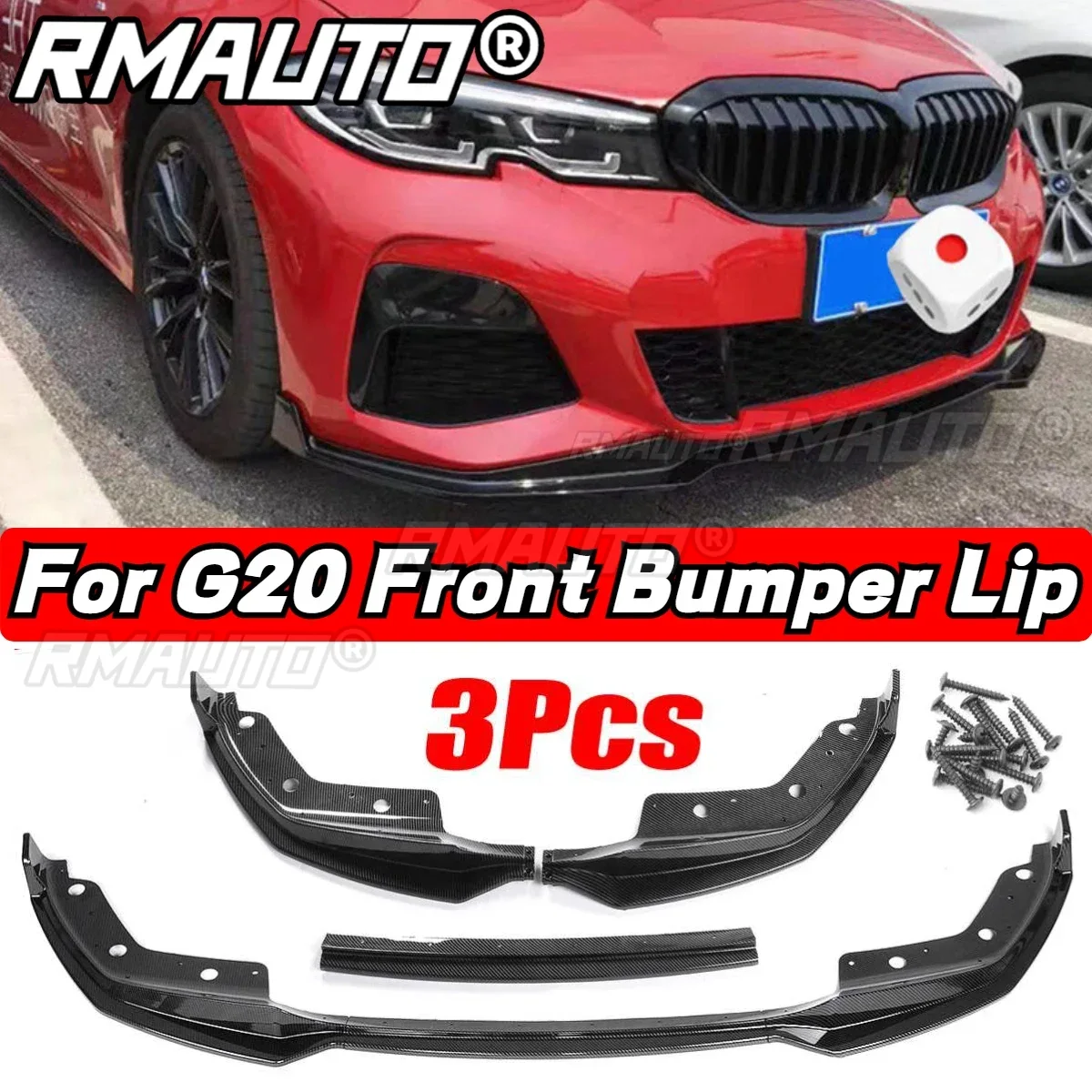 For BMW 3 Series 2019-2021 G20 G28 Front Lip MP Style Front Bumper ...