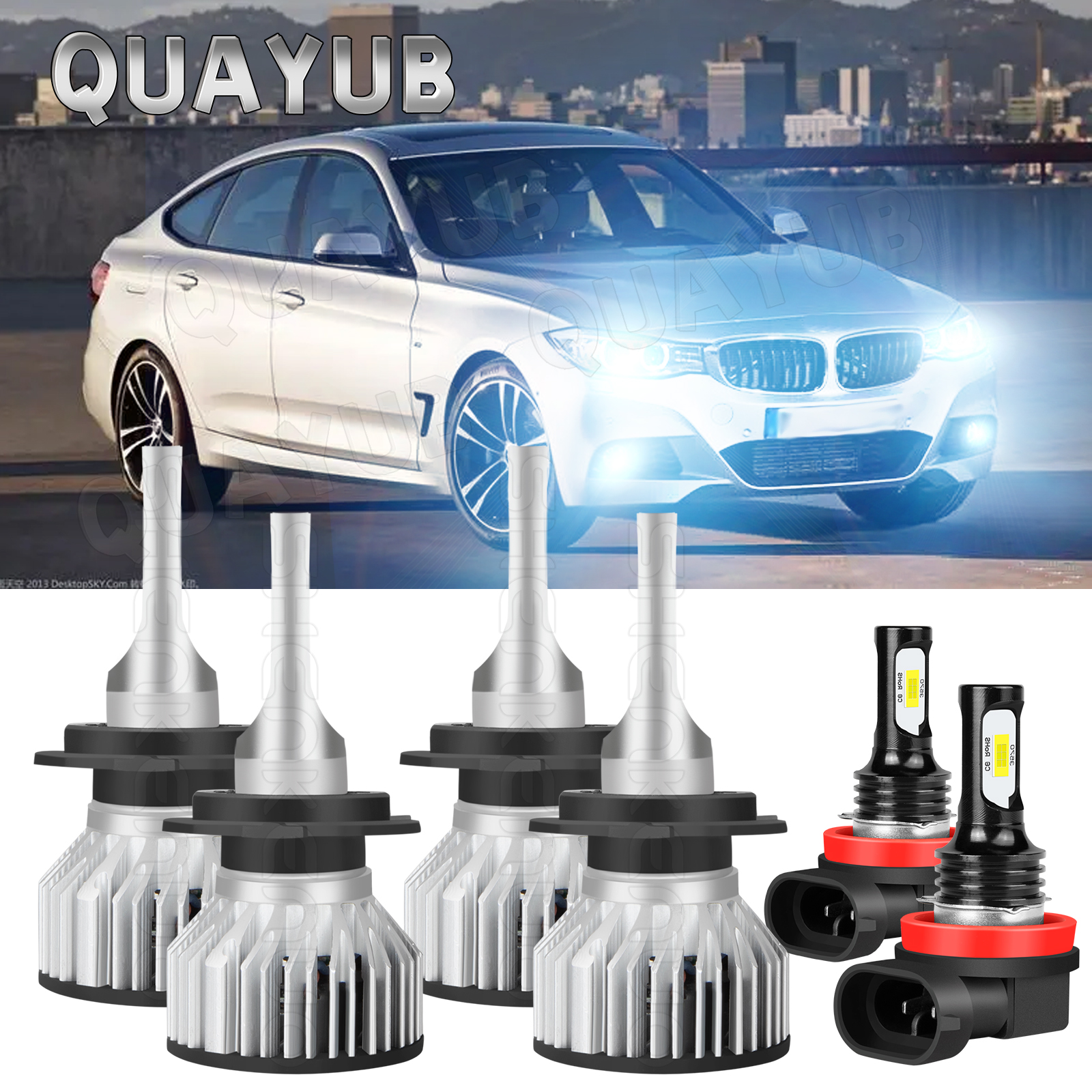 H7 LED Headlight Bulbs high or Low Beam for BMW 320i xDrive 2013 2014 ...