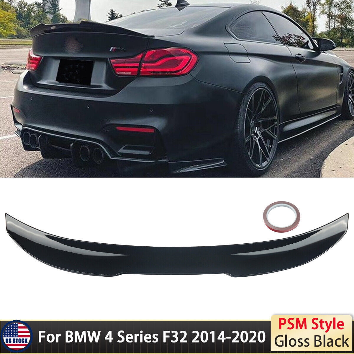For BMW 4 Series F32 428i 430i 435i 440i PSM Style Gloss Black Rear ...