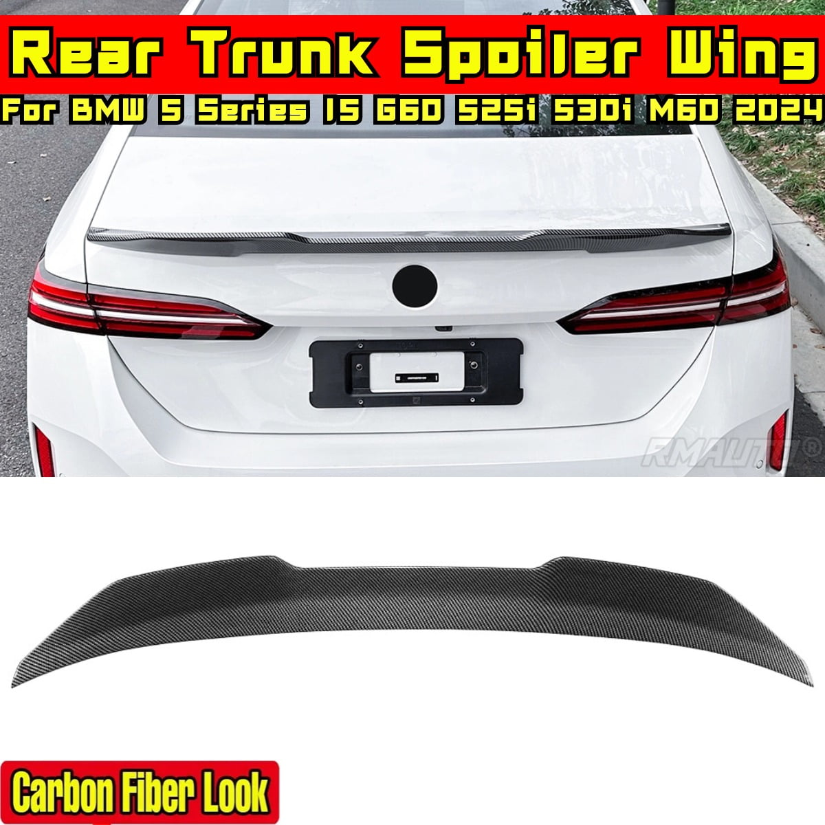 For BMW 5 Series I5 G60 525i 530i M60 2024 Body Kit Rear Spoiler Carbon ...