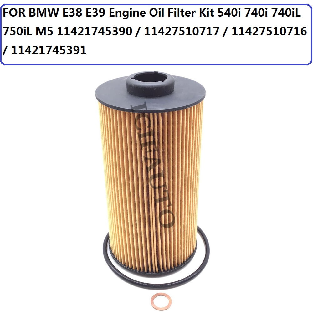 For BMW E38 E39 Engine Oil Filter Kit 540i 740i 740iL 750iL M5 ...