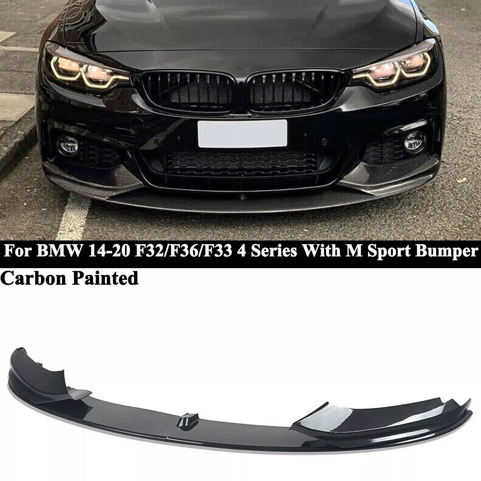 HuiMart Carbon Look Front Bumper Lip Splitter for BMW F32 F33 F36 4 ...