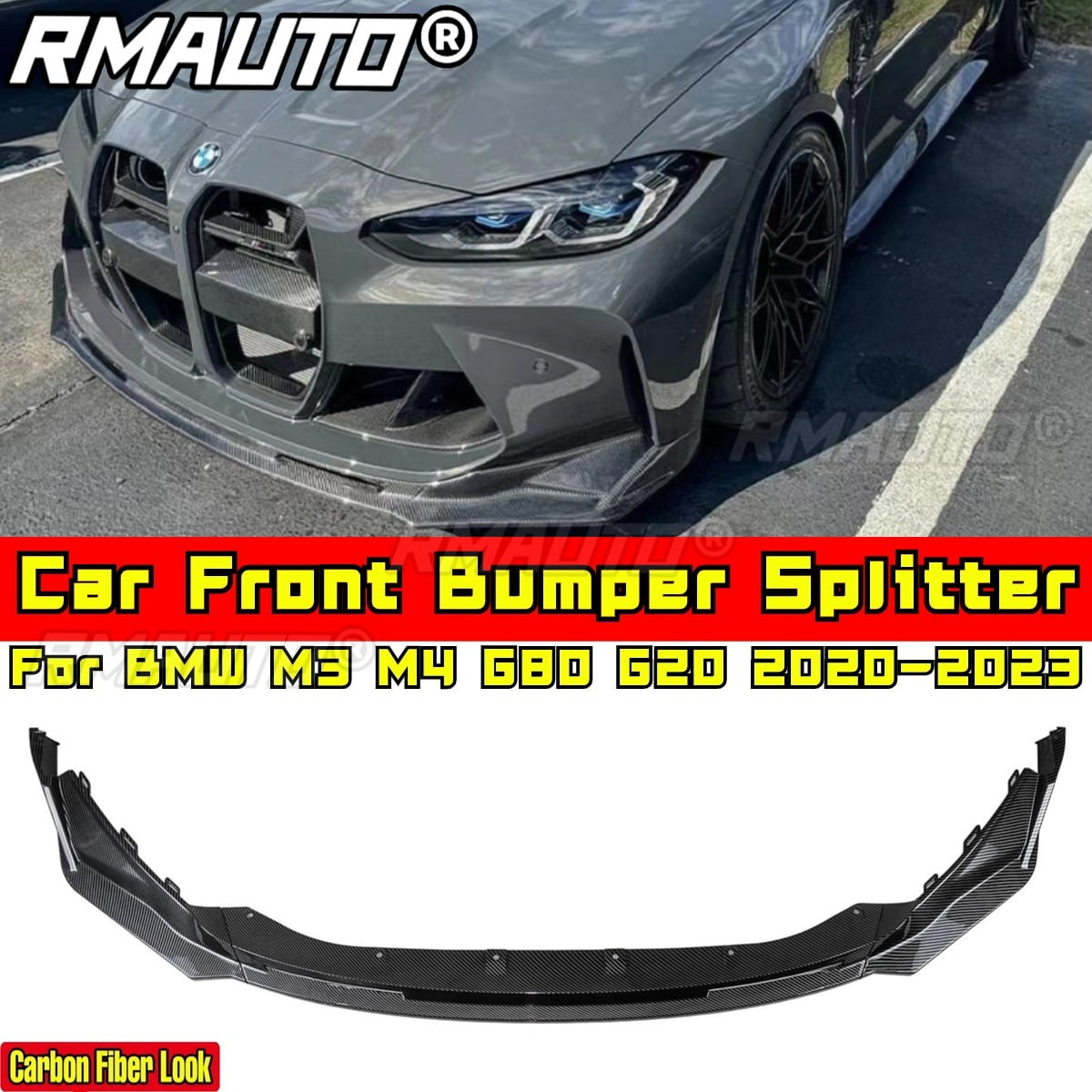 For BMW M3 M4 G80 G82 2020-2023 Body Kit Front Bumper Spoiler Carbon ...