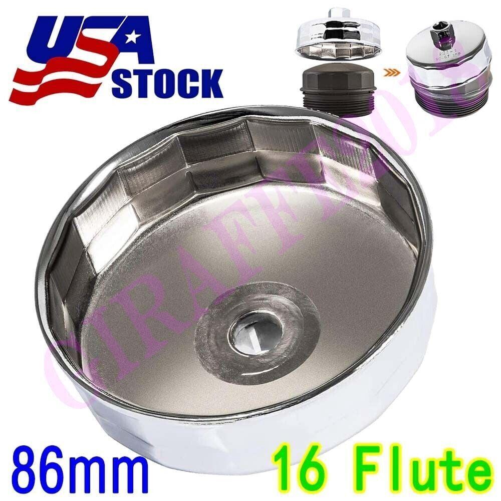 For BMW Volvo Vehicle 86mm 16 Flute Oil Filter Cup Wrench Socket ...