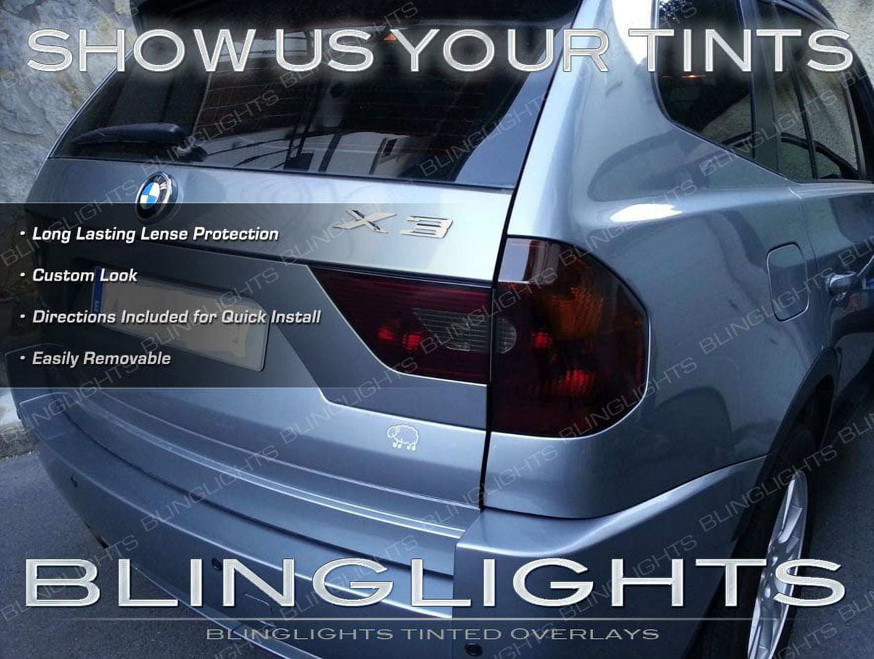 For BMW X3 e83 f25 Tinted Tail Light Smoked Lamp Overlays Kit ...