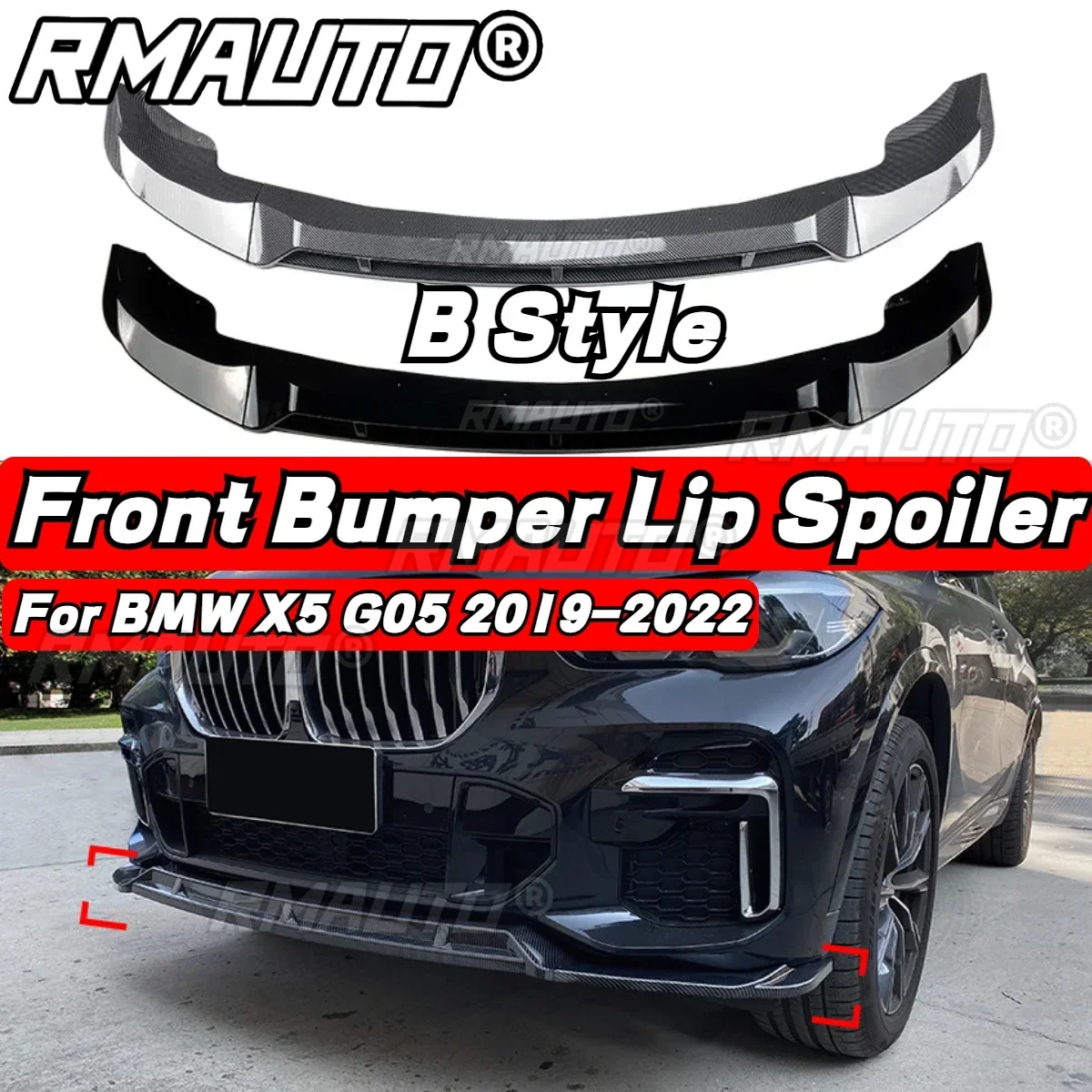 For BMW X5 G05 2019-2022 Car Front Bumper Spoiler Lip Bumper Guard Protector Body Kit Car ...