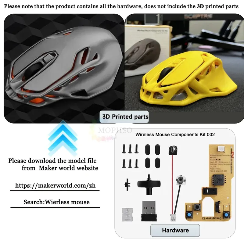 For Bambu Lab Mouse Kit Hardware Bambu Lab Wireless Mouse 002 Diy Model ...