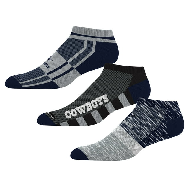 For Bare Feet Dallas Cowboys Stripe Stack Three-Pack No Show Sock Set ...