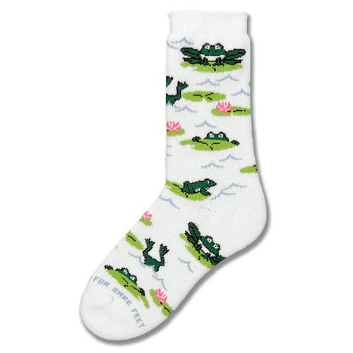 For Bare Feet Froggy Play A/O White Slipper Sock,White/Grey/Black/Red ...