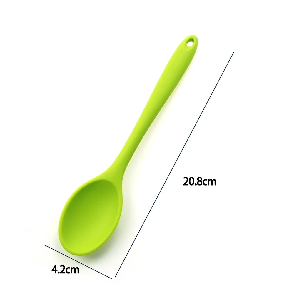 For Better Life 2Pc Soft Silicone Spoon Stirring Long Handle Tableware ...