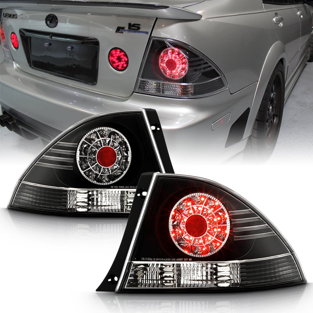 For Black 2001-2005 Lexus IS300 Super-Flux LED Tail Lights Lamps Pair ...