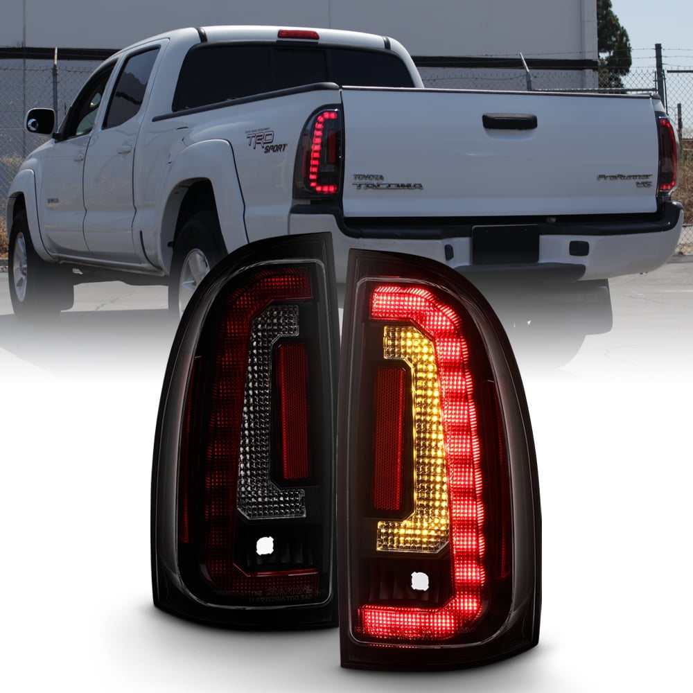 For Black Smoke 2005-2015 Toyota Tacoma LED Strip Tail Lights Lamps Left+Right - Walmart.com