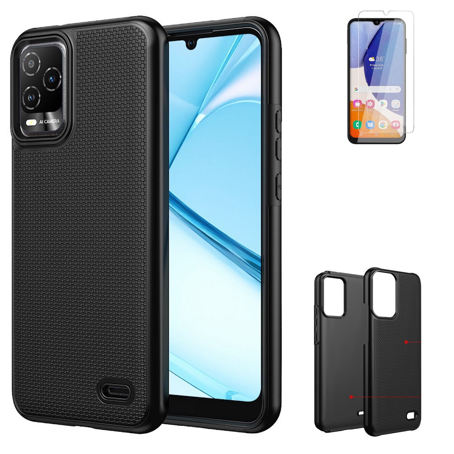 For Blu View 5-Pro (B170D) Case Dual Layered Rugged Cover with Screen ...