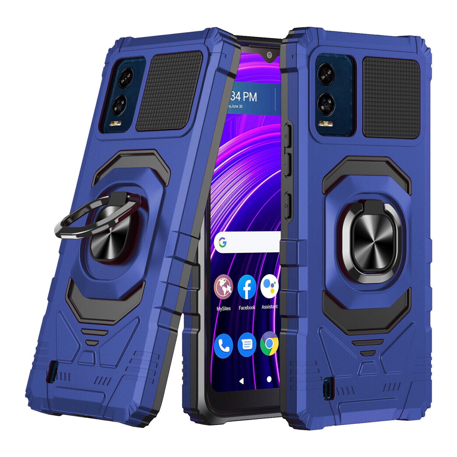For Blu View Speed 5G B1550VL Robotic Ring Kickstand Phone Case - Blue ...