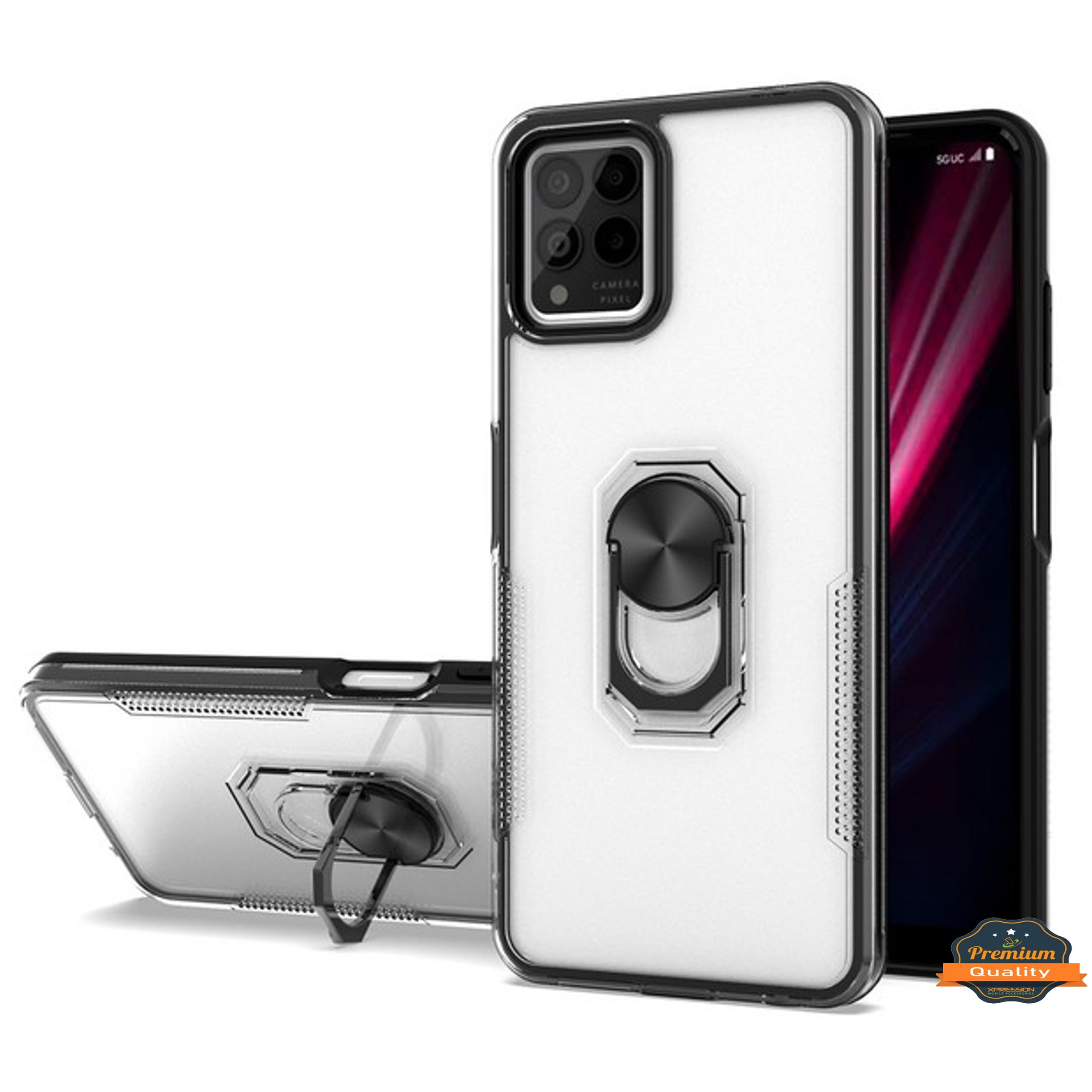For Boost Mobile Celero 5G PLUS Transparent Hybrid Frame with Magnetic ...