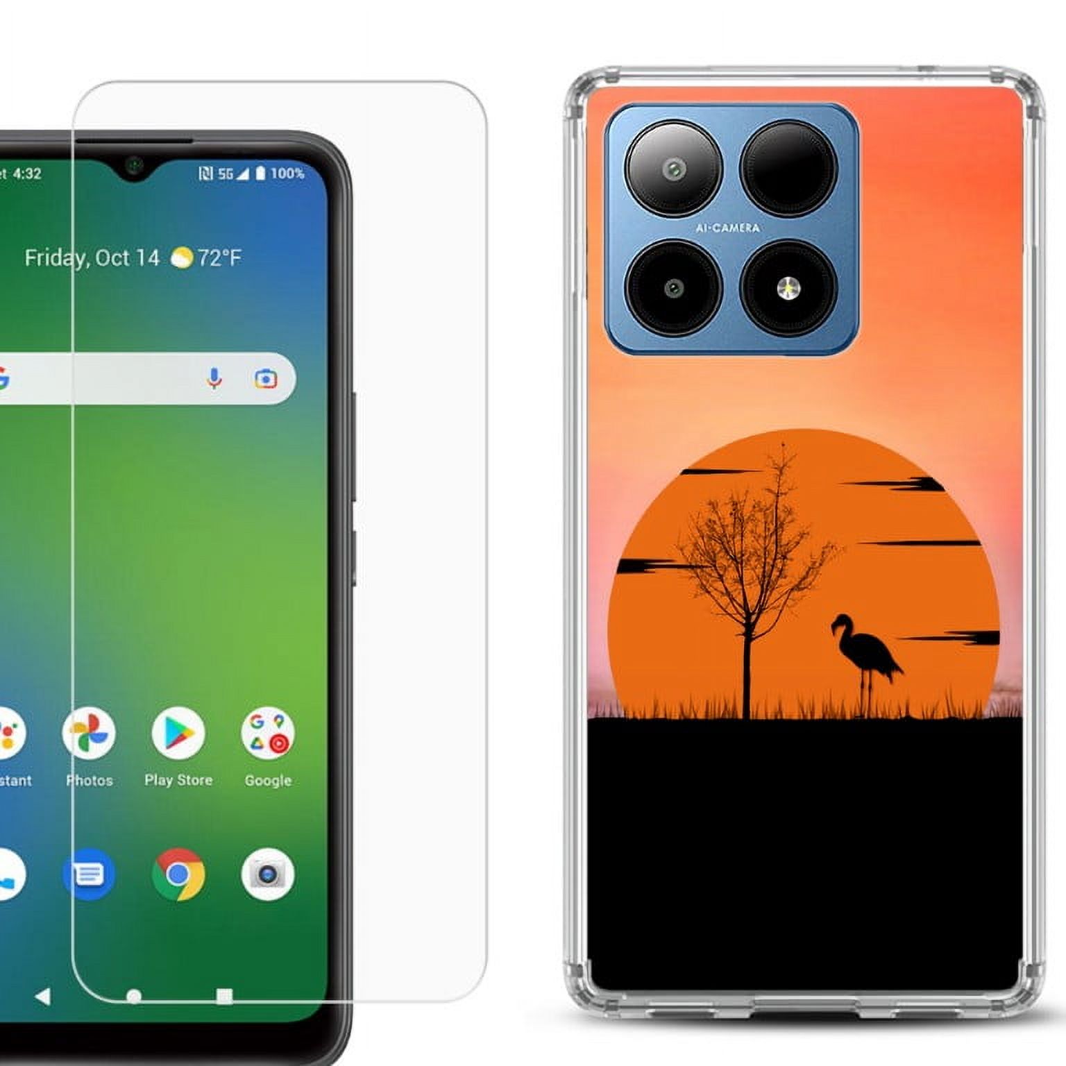 For Boost Mobile Summit 5G Shockproof Phone Case Cover with Tempered ...