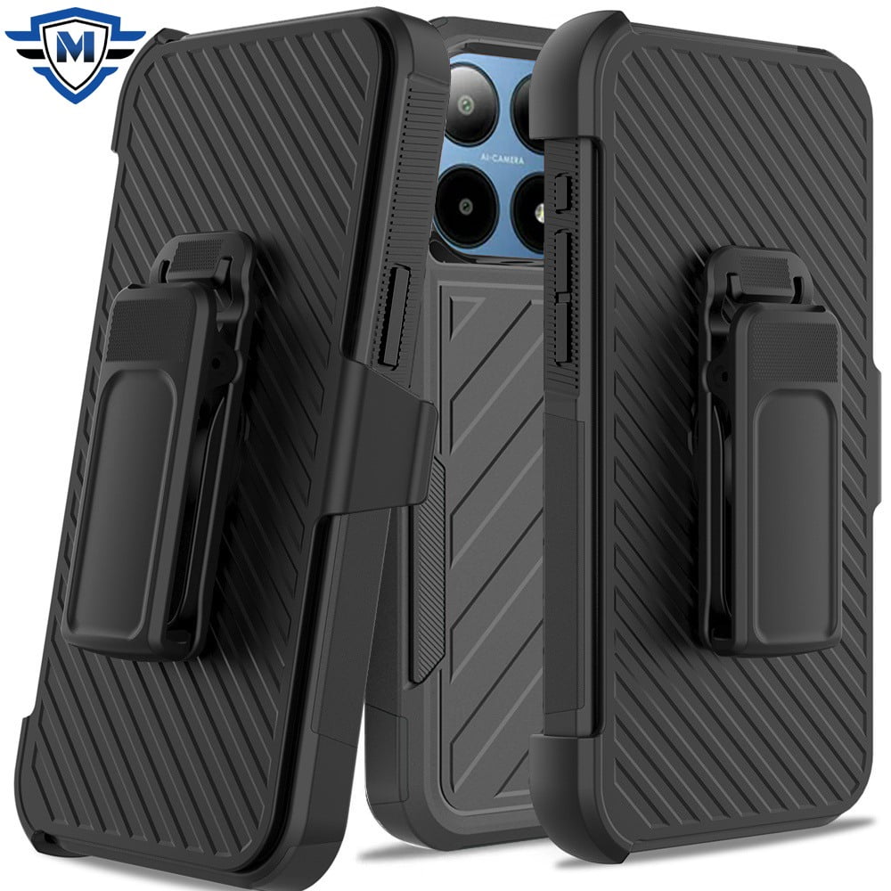 For Boost Summit 5G Premium Tough Hybrid Case with Belt Clip Holster ...