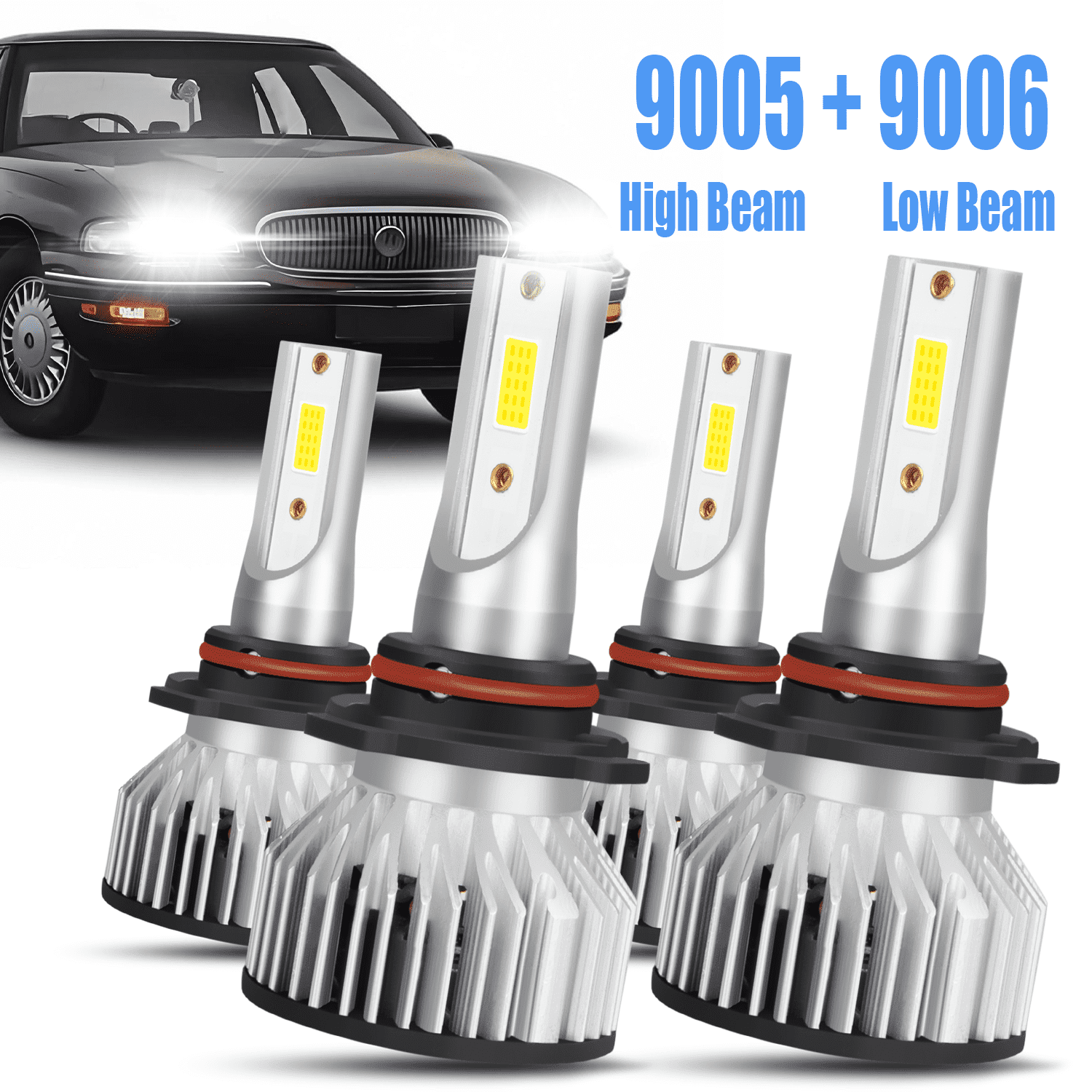 For Buick LeSabre 2000-2005 LED Headlights Combo 9005+9006 High Low ...