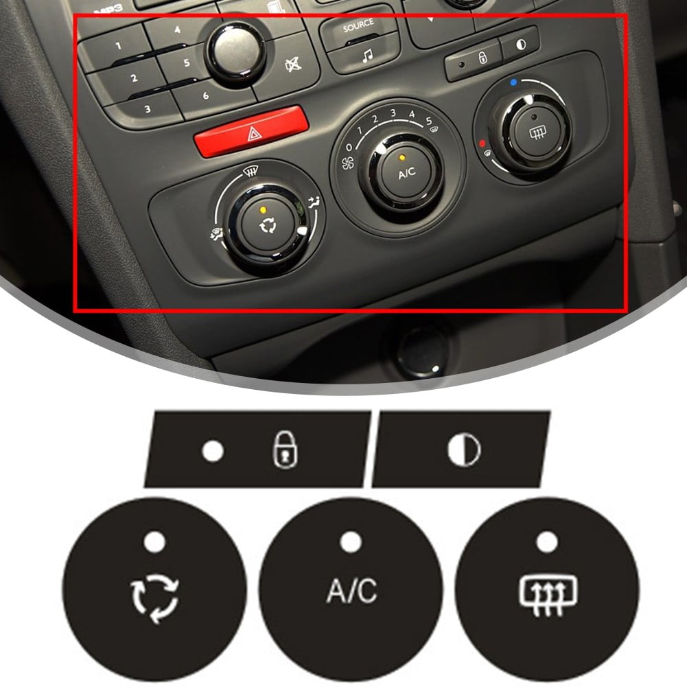 For C4 2014-2018 A/C Control Button Worn Repair Kit Decals Stickers ...