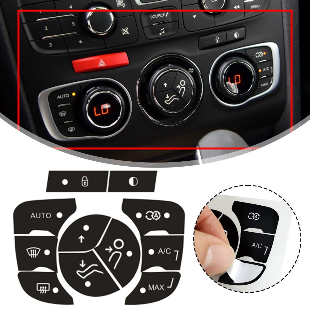 For C4 2014-2018 A/C Control Button Worn Repair Kit Decals Stickers ...