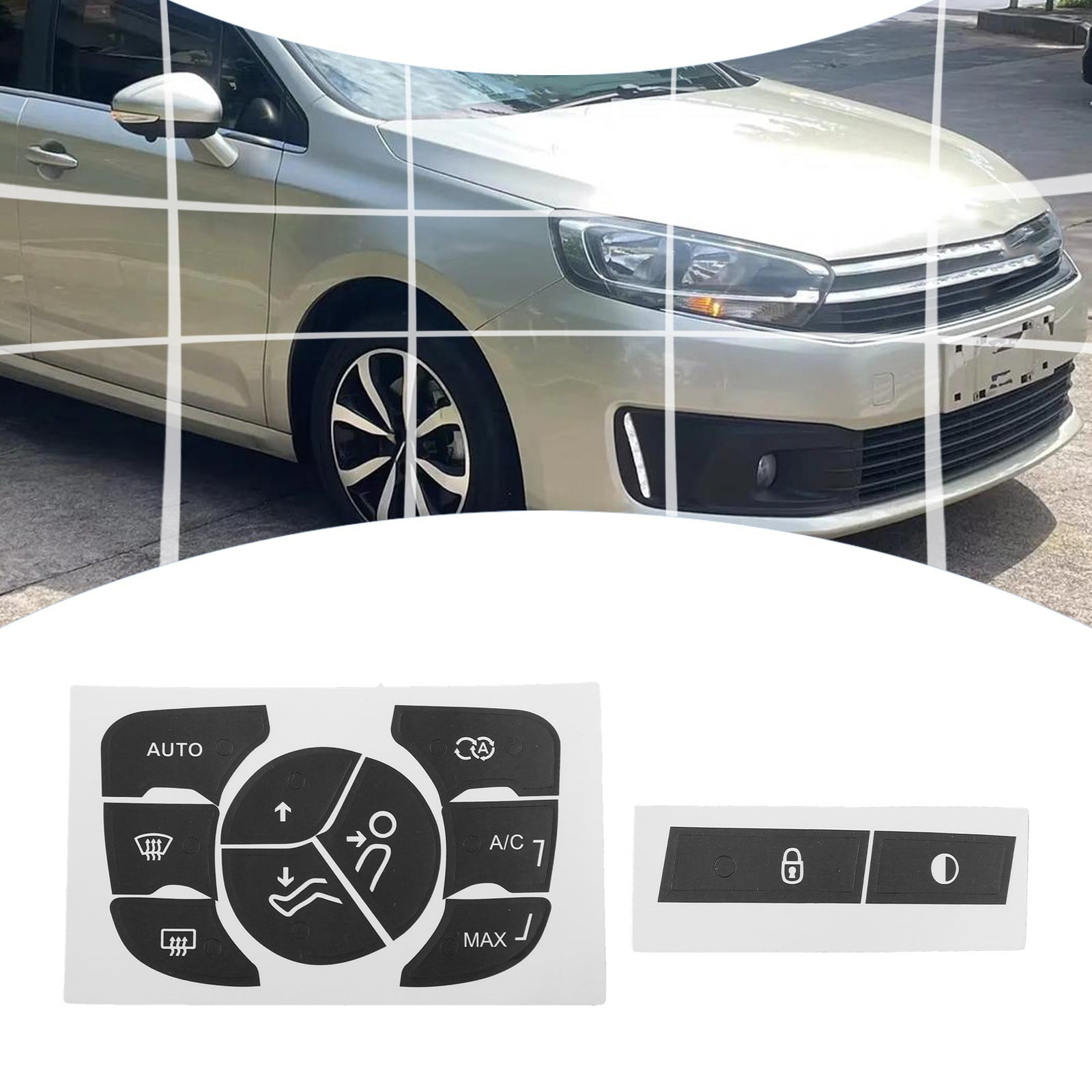 For C4 2014-2018 Car A/C Control Button Worn Repair Kit Decals Stickers ...