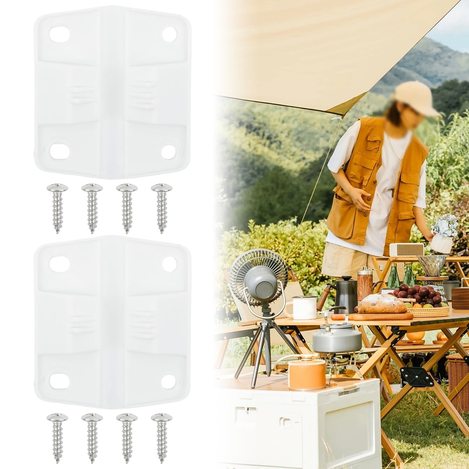 For COLEMAN COOLER PLASTIC HINGE SET REPLACEMENT 2x HINGES 8x SCREWS ...