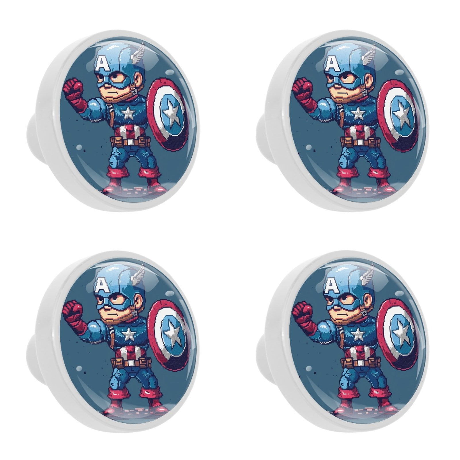For Captain America 4PCS Drawer Pulls with Screws,ABS Glass Cabinet ...