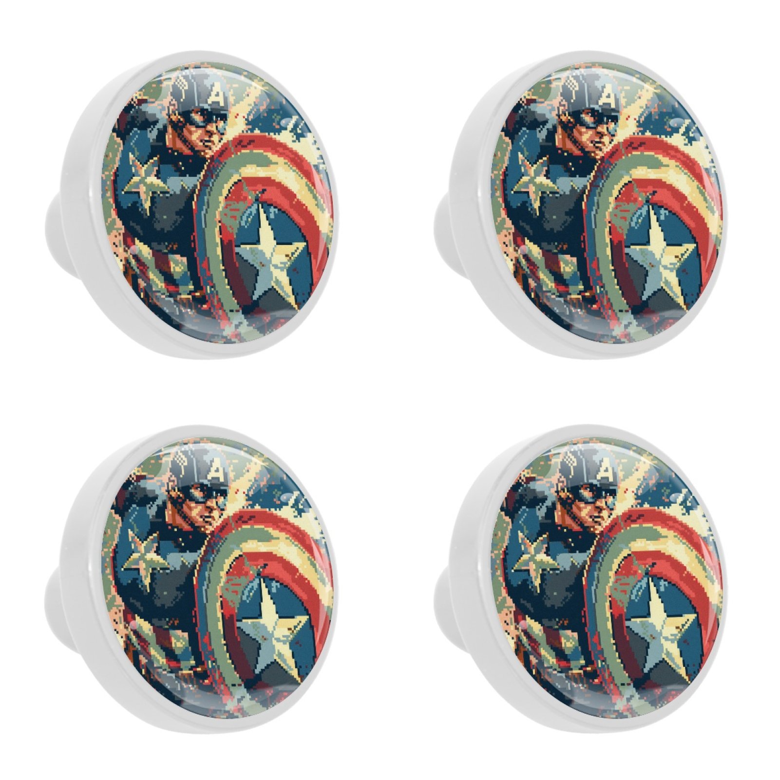 For Captain America Cabinet Handles with Screws (4PCS) ABS Glass Drawer ...