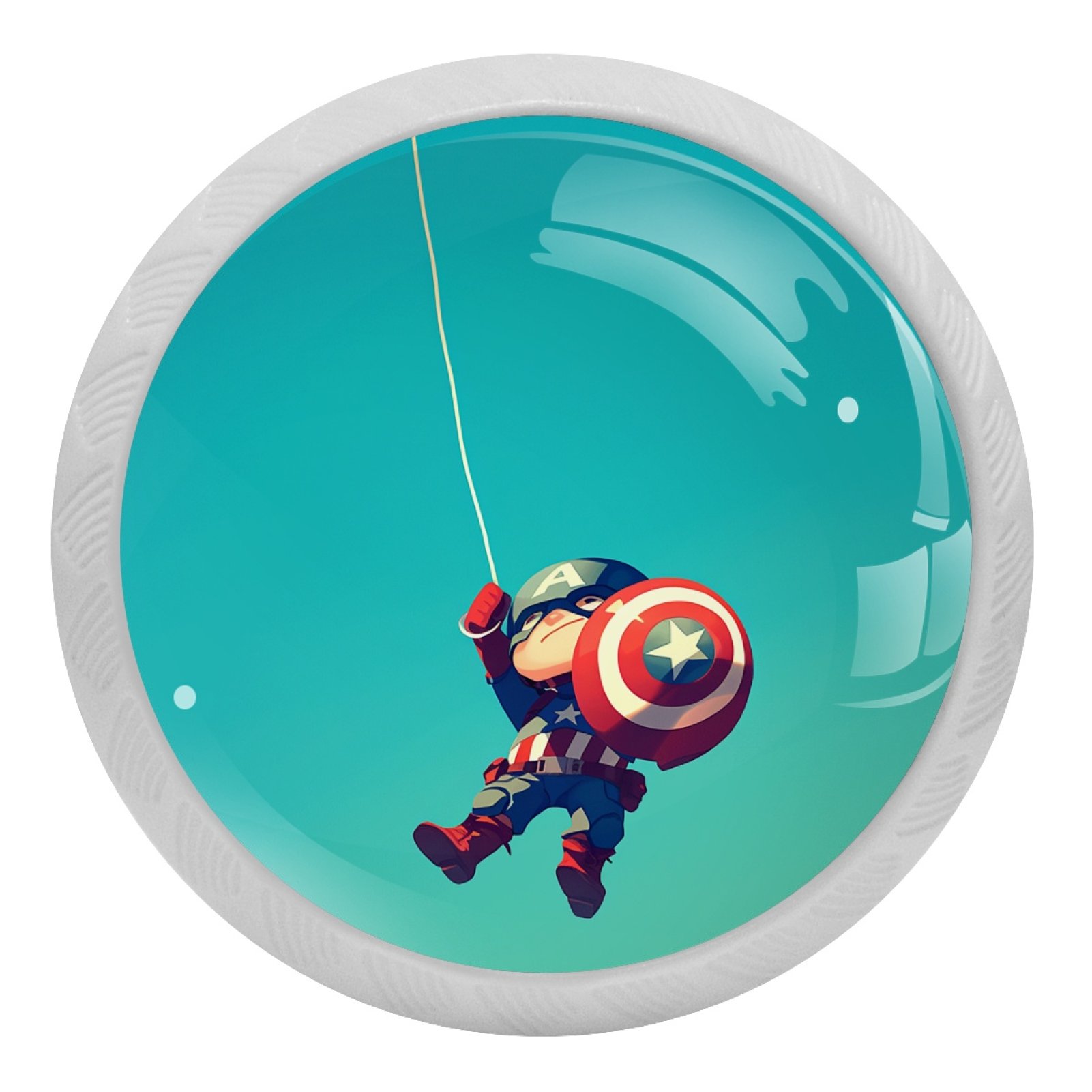 For Captain America Fluorescent Drawer Pulls with Screws, Round 4-Pack ...