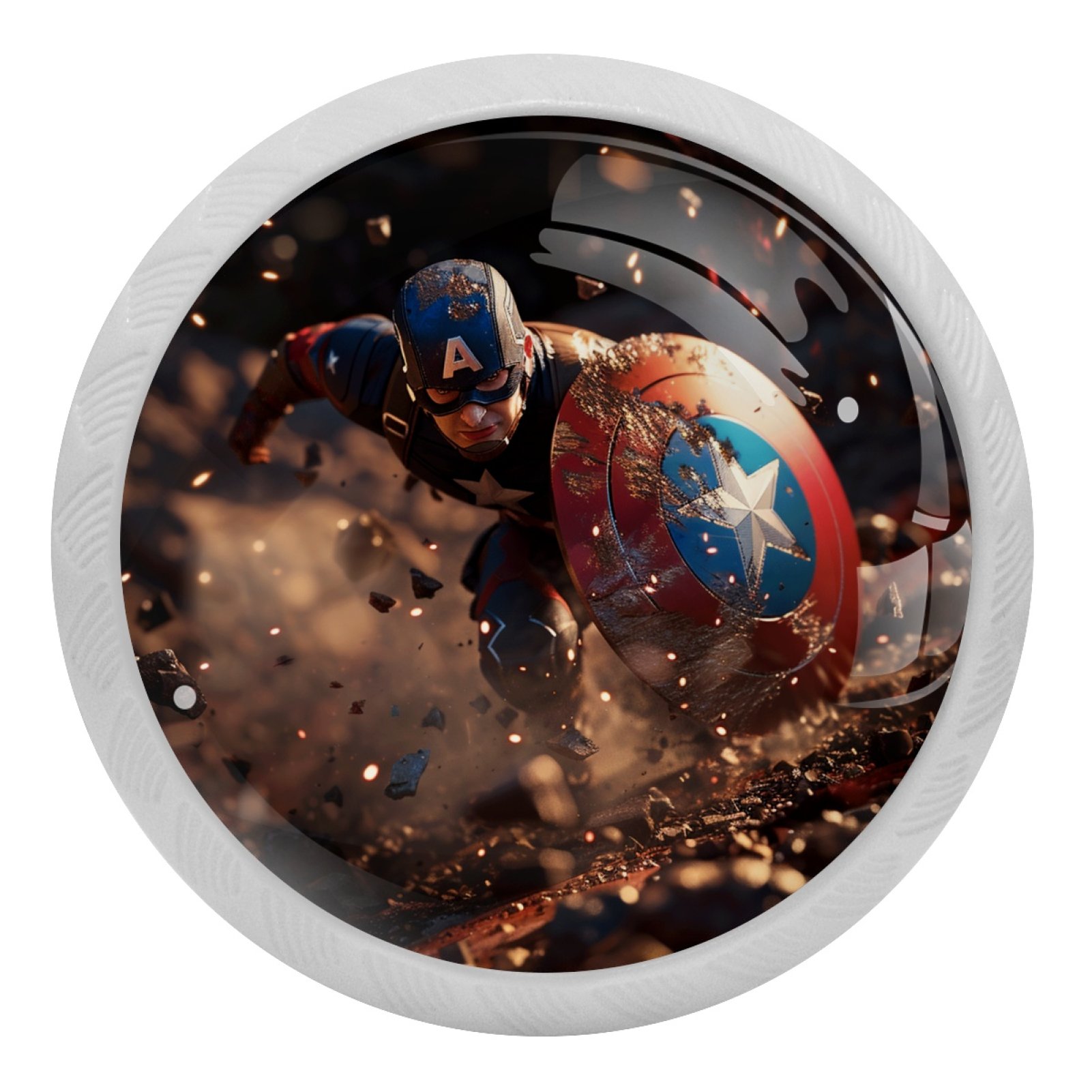 For Captain America Glow-in-the-Dark Fluorescent Drawer Handles Cabinet ...