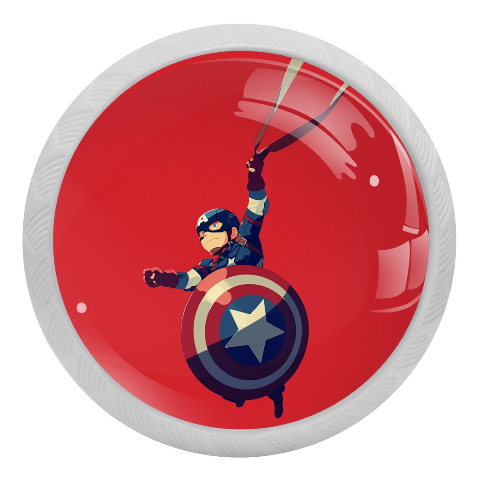 For Captain America Glow-in-the-Dark Fluorescent Drawer Handles -Round ...