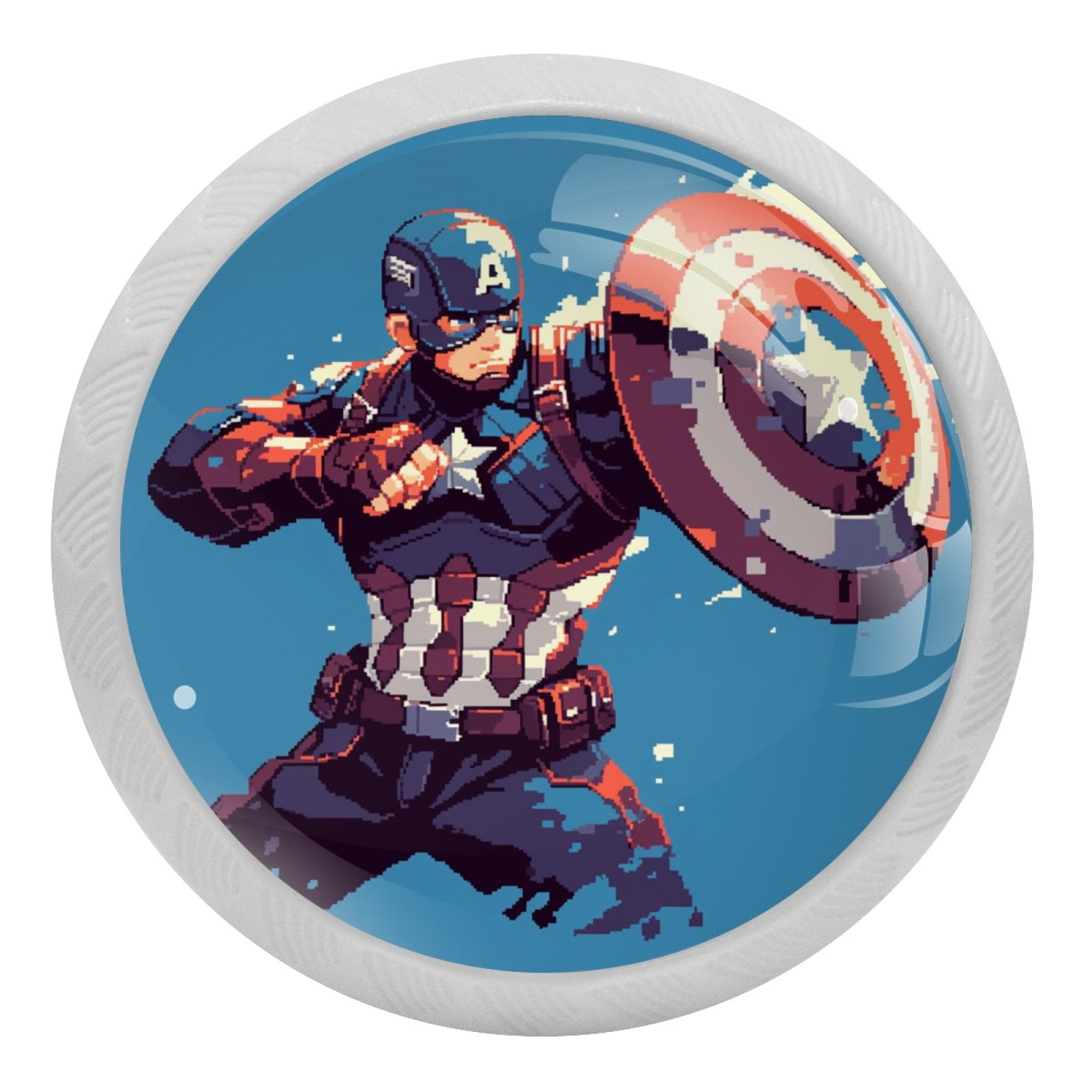 For Captain America Glow-in-the-Dark Round Drawer Knobs 4-Pack ...