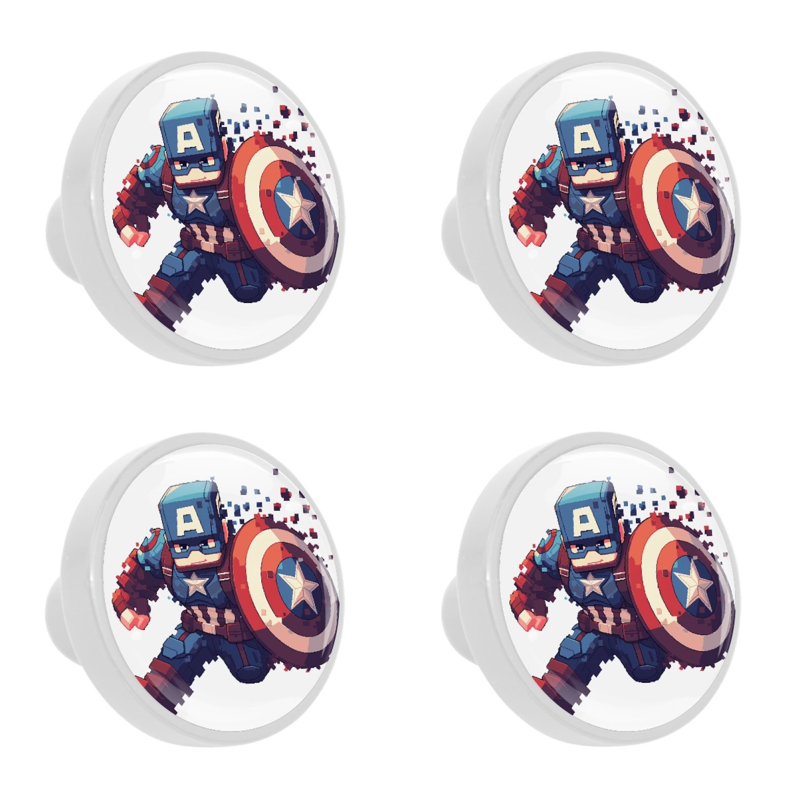For Captain America Modern Glass and ABS Drawer Pulls with Screws (4PCS ...
