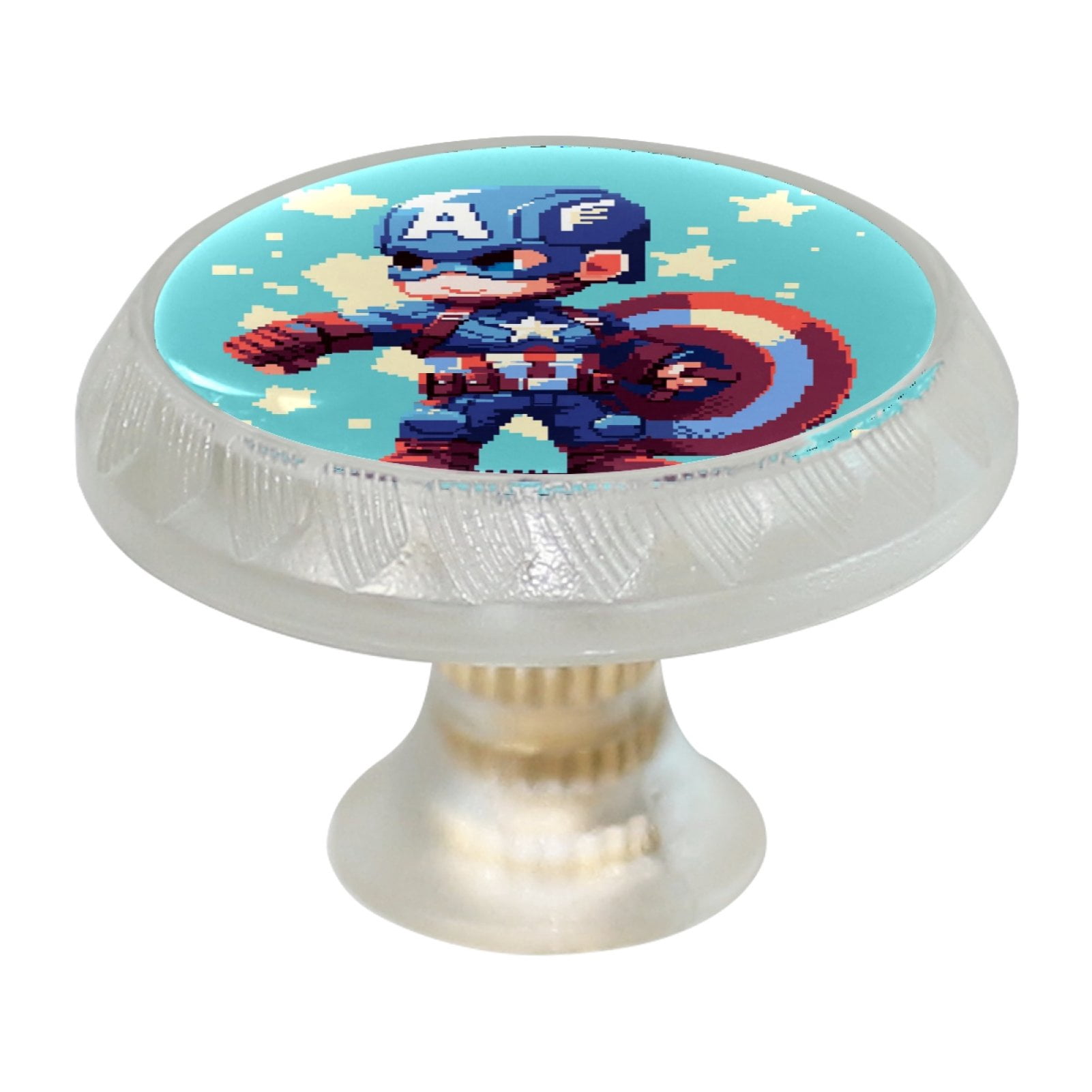 For Captain America Set of 4 Clear Knobs, Cabinet Wardrobe Drawer Pulls ...