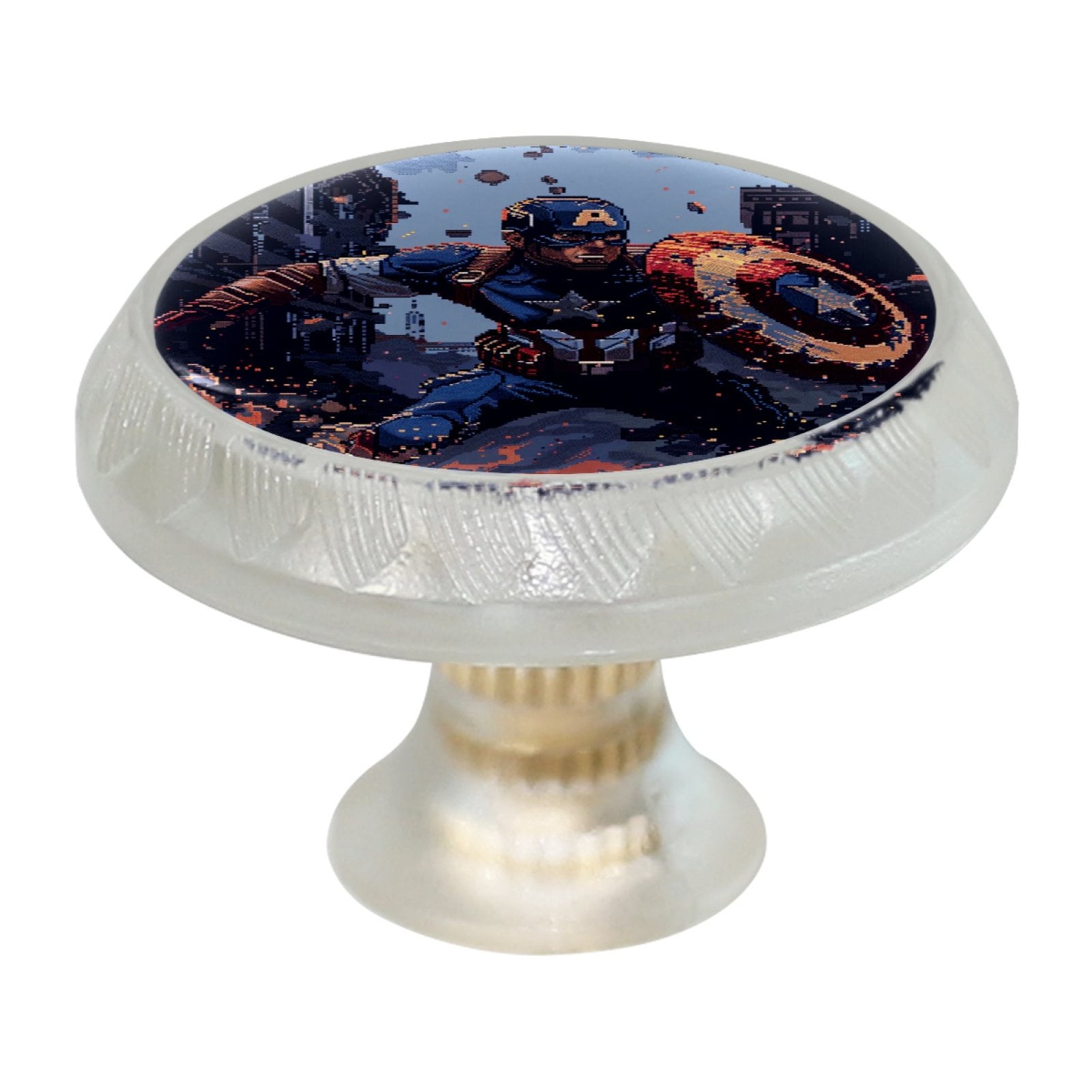 For Captain America Set of 4 Clear Knobs, Cabinet Wardrobe Drawer Pulls ...