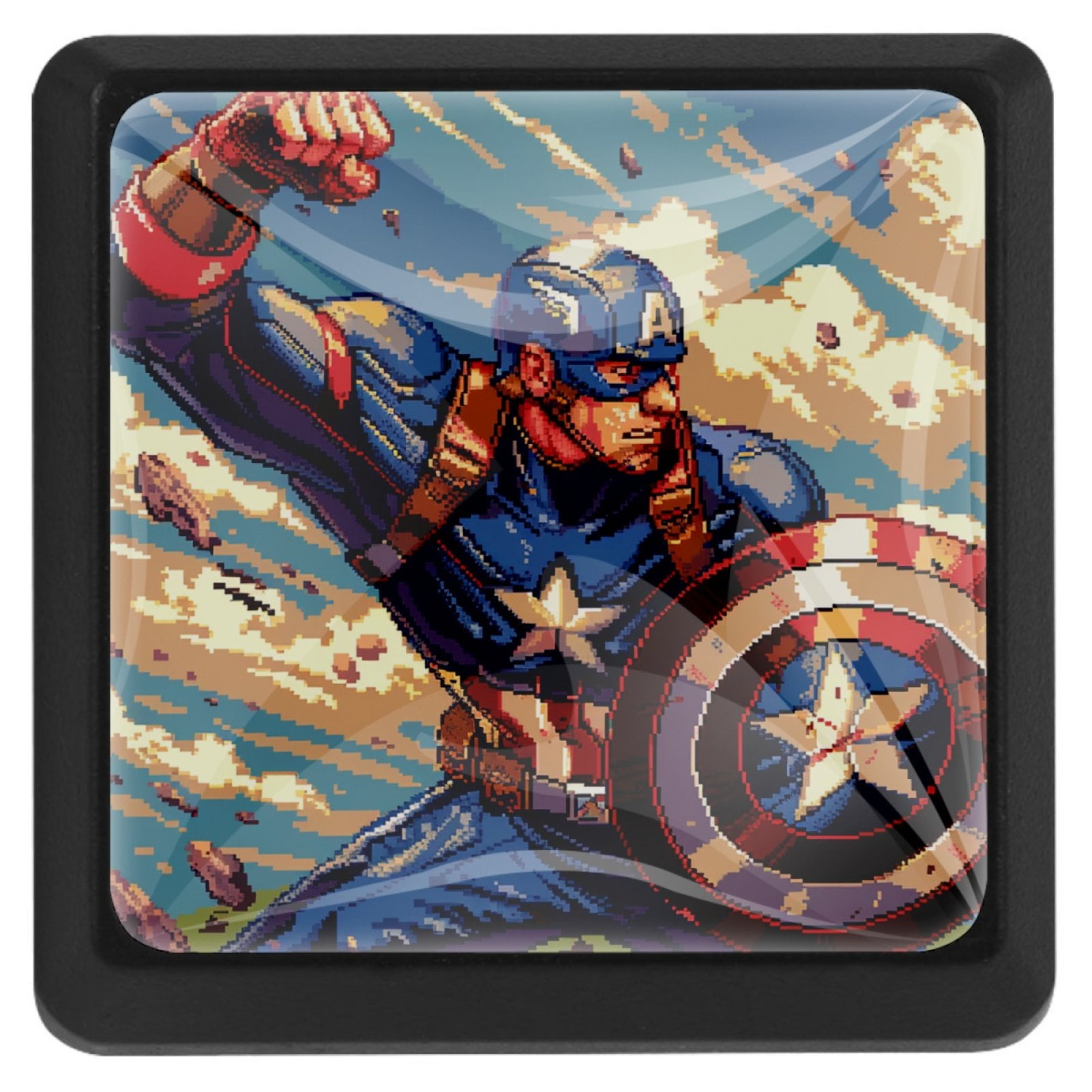 For Captain America Square Drawer Handles with Screws (4 Packs) - ABS ...