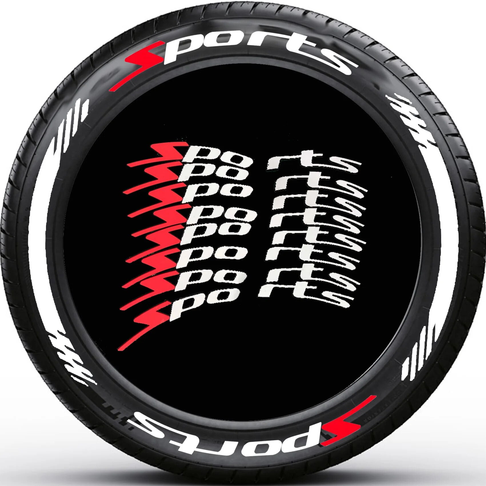 For Car Motorcycles Tires & Rim Decoration Sticker PVC 3D SPORTS ...