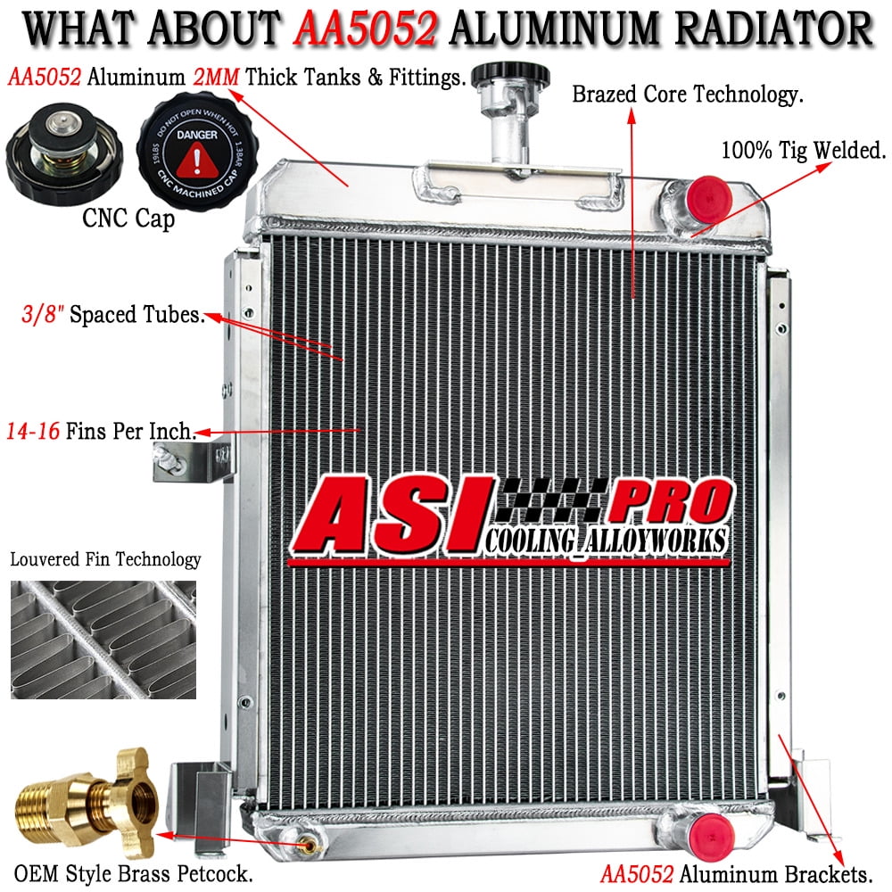 For Case IH 574 674 2500A Models Aluminum 3 Row Core Tractor Radiator ...