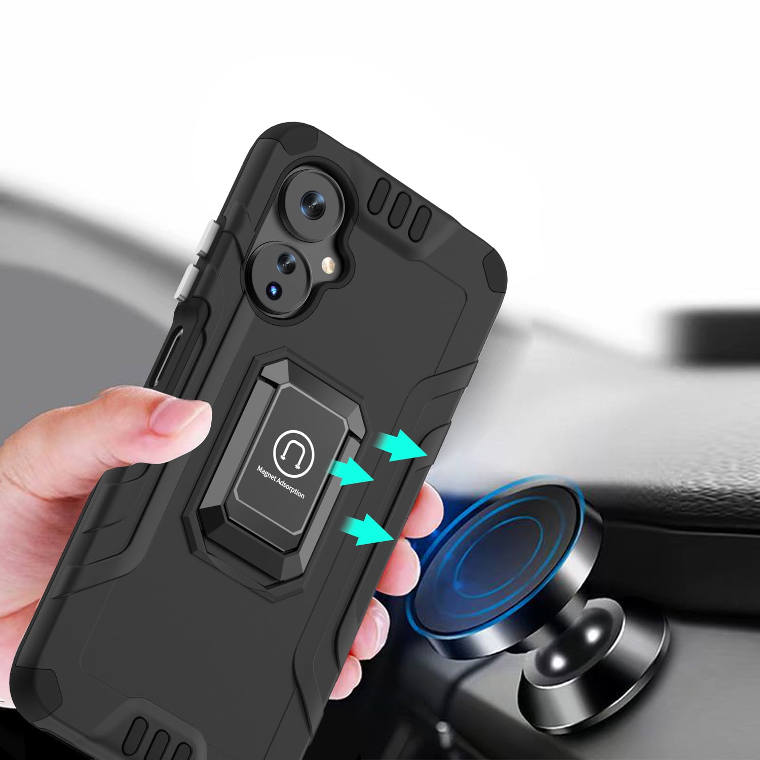 For Celero 3 Strong Tough Metallic Design Hybrid Premium Kicstand ...
