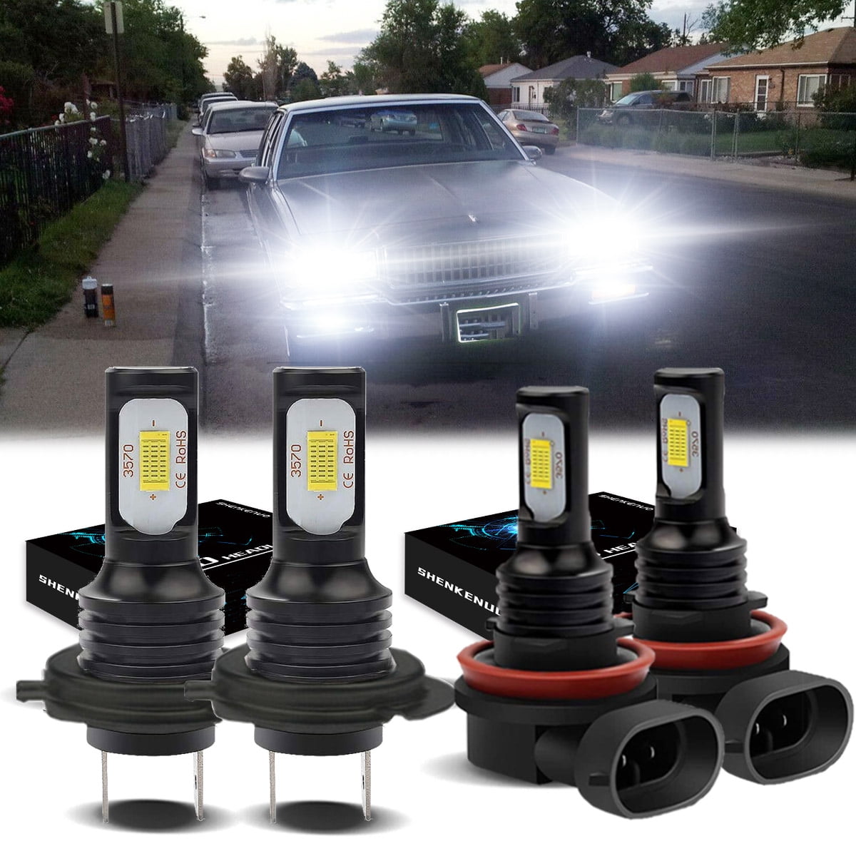 For Chevrolet Caprice 2011- 2017 LED Headlight Bulbs H7 H11 High/Low ...
