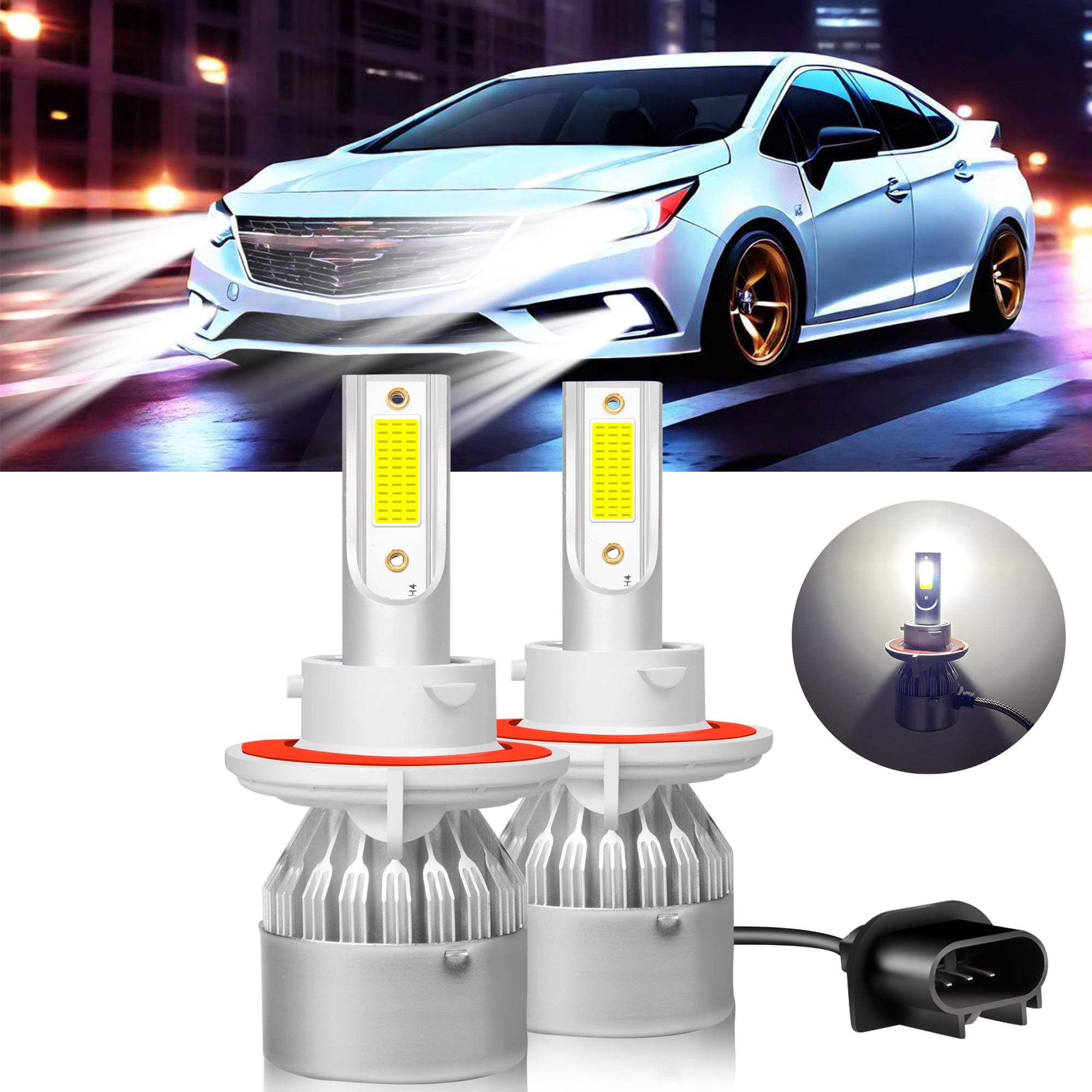 Chevy 2011-2015 Cruze H13 9008 LED High Low Beam Headlight Bulbs 2pcs ...