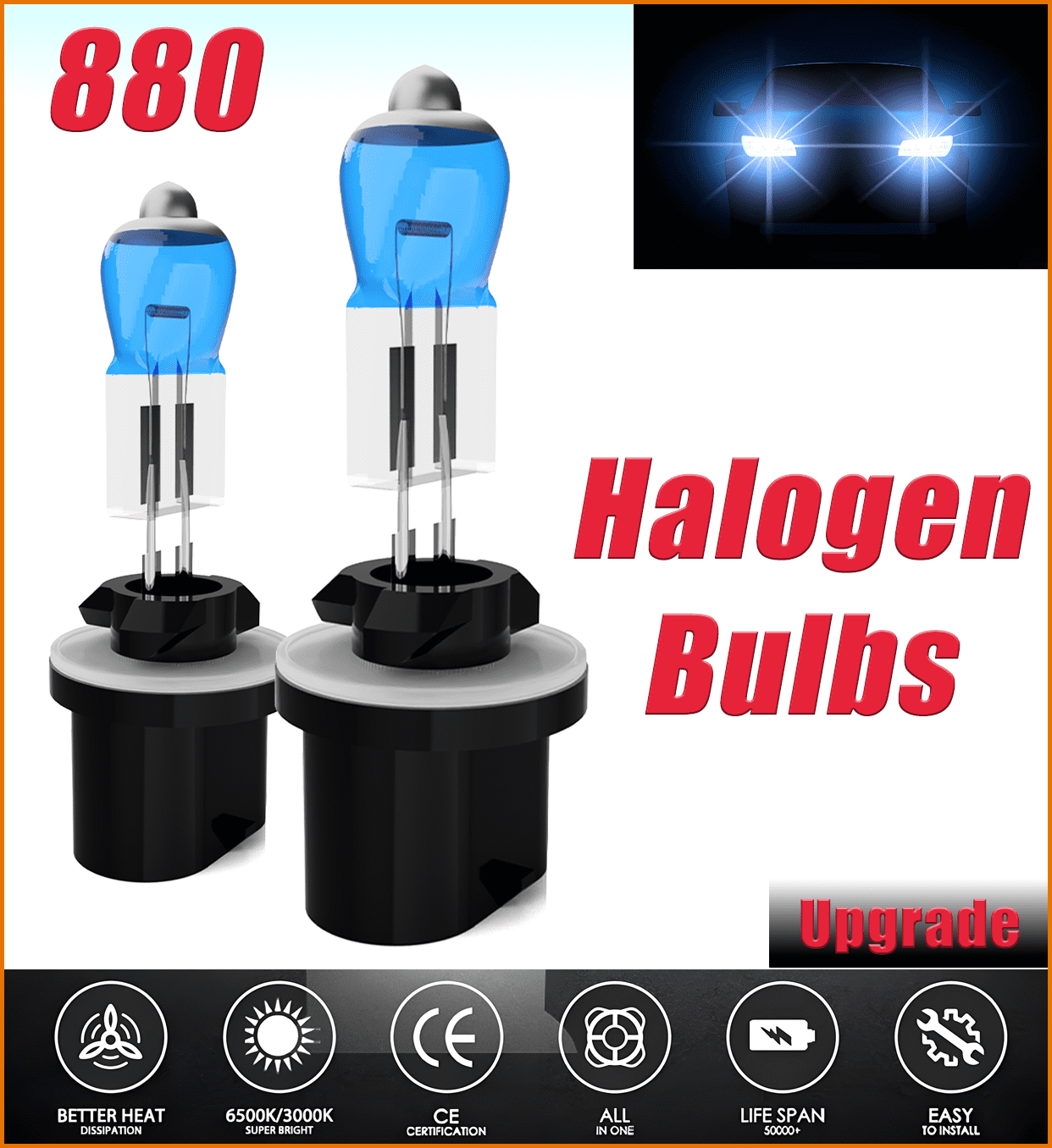For Chevrolet Equinox 2010-2015,880 Halogen Fog Light Replacement Bulbs ...